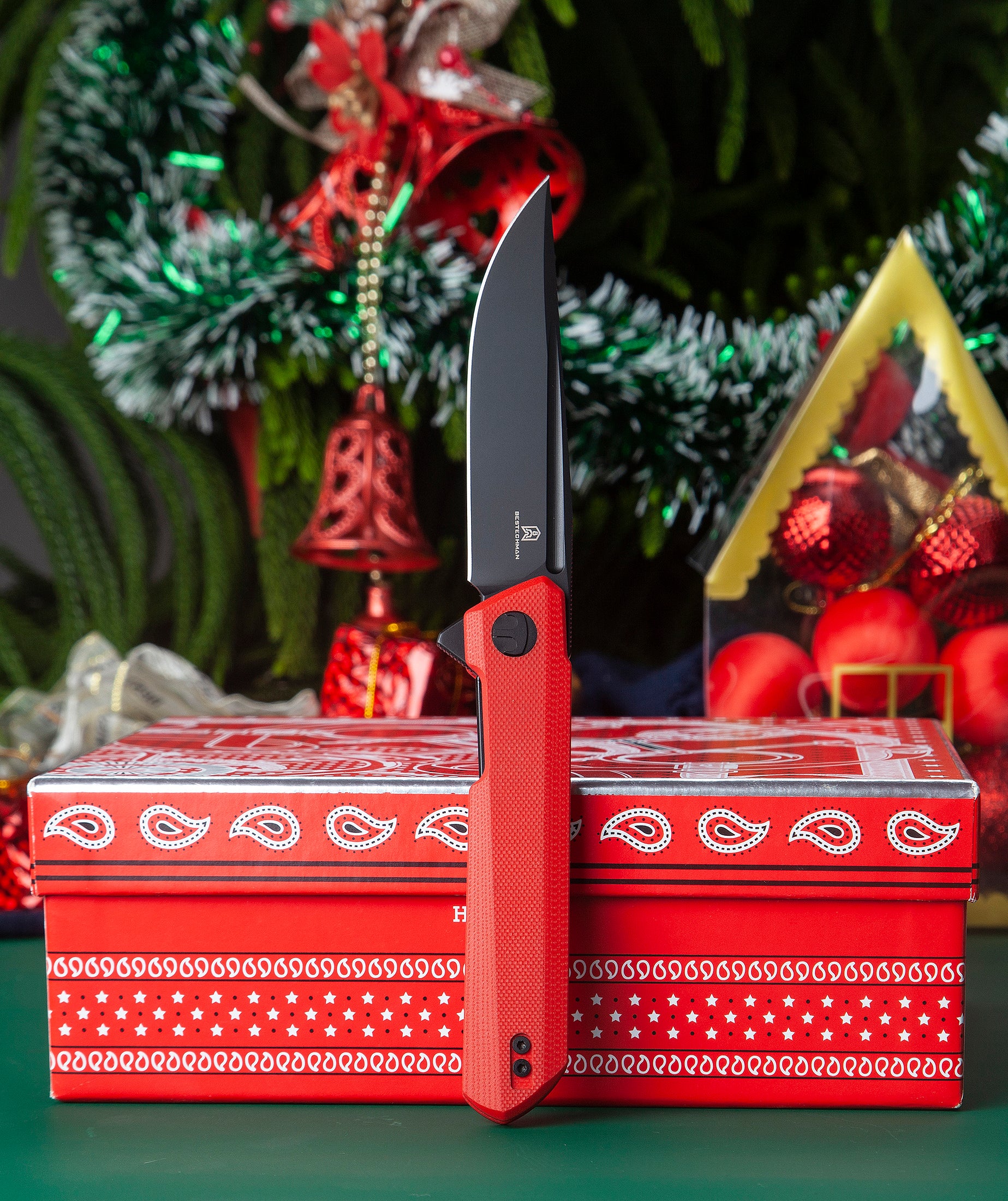 BESTECHMAN DUNDEE BMK01L: 3.35" D2 Steel Blade, G10 Scales, Liner Lock