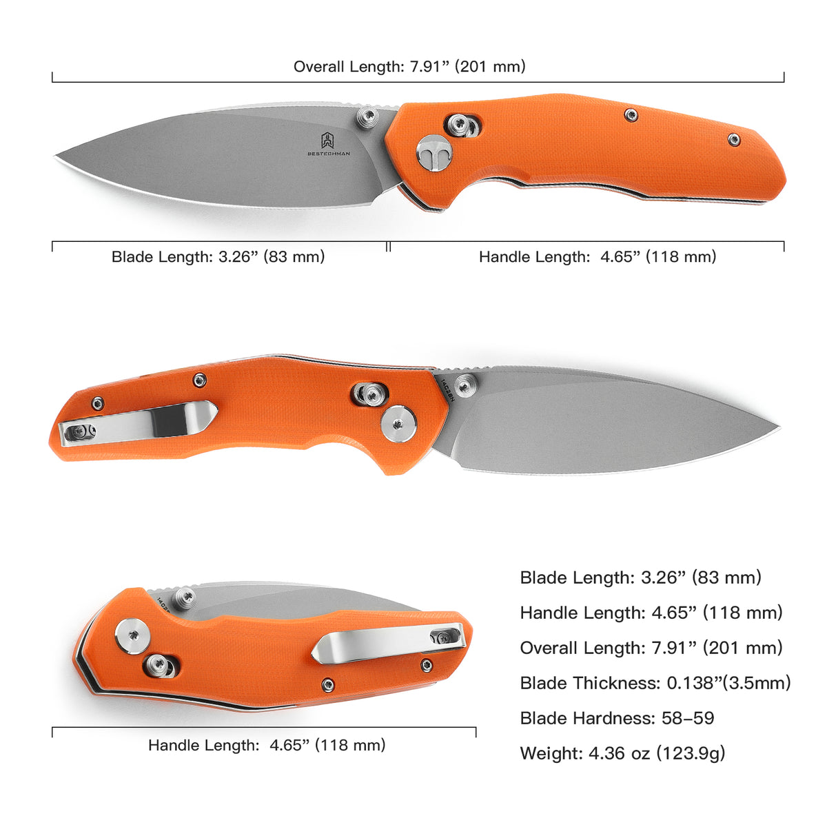 BESTECHMAN Ronan BMK02F Pocket Folder Folding EDC Knife
